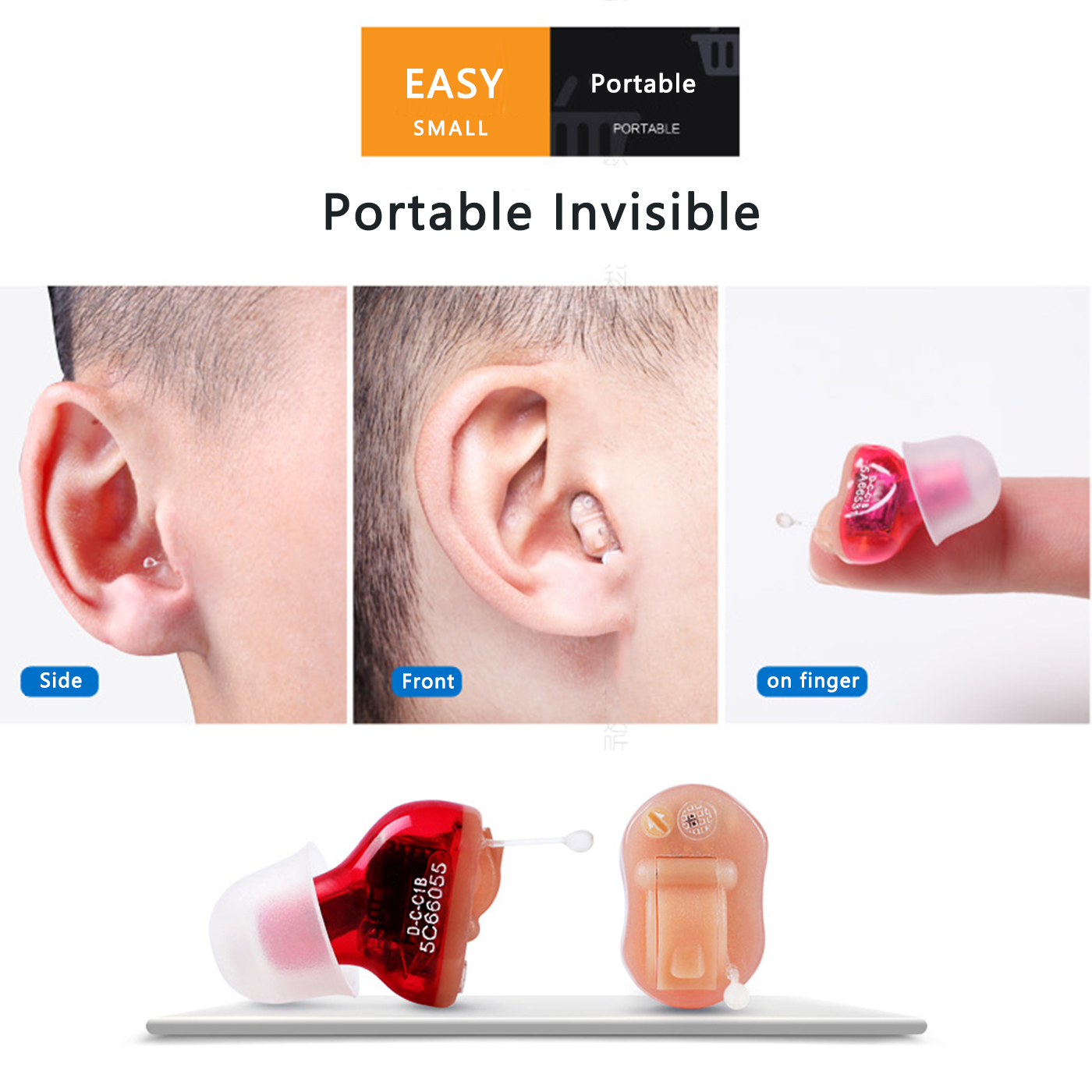 Mini Digital Invisible CIC Hearing Aids Aid Small Sound Voice Amplifier ...