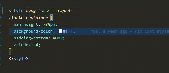 Can't preview hex color in single-file components with less language · Issue #1956 · vuejs/vetur ...