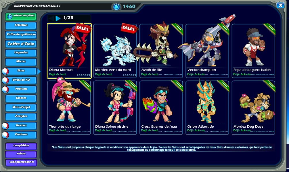 Sold - Account brawlhalla all skins and DLC ( Avatar LTC and combo ...