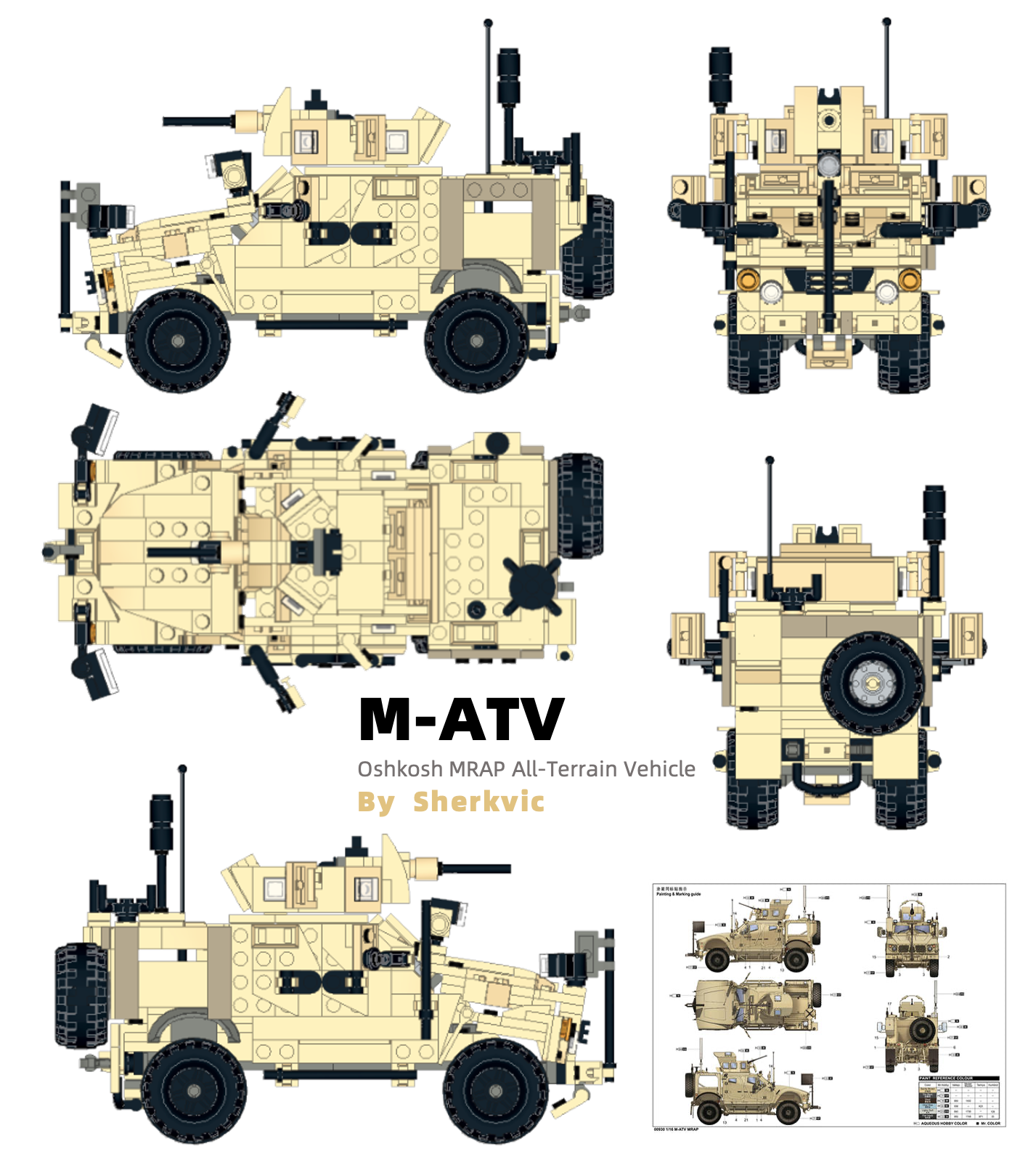 LEGO MOC Oshkosh M-ATV / MRAP All-Terrain Vehicle by sherkvic | Rebrickable - Build with LEGO