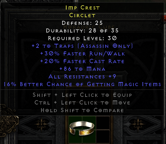 Godly Lld/mld Sin Circlet - Topic - d2jsp