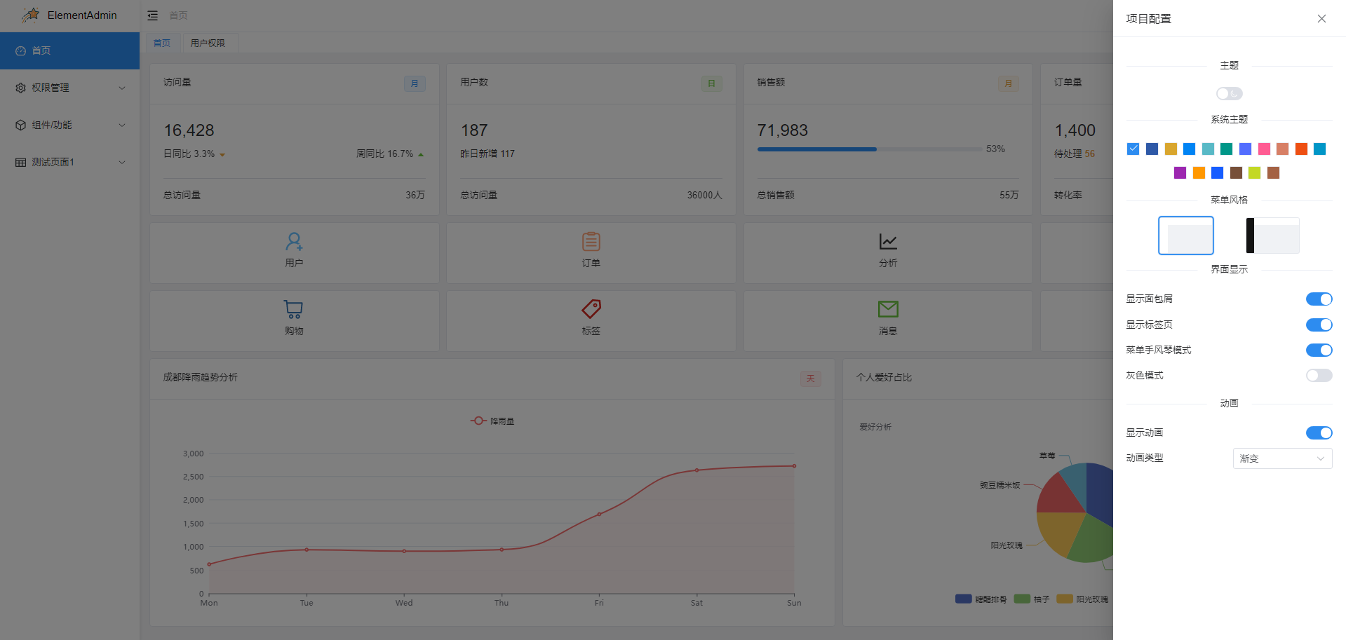 Element-Admin: 基于 Vue3.2、TypeScript、Vite3、Pinia、Element-Plus 的一套后台管理框架。