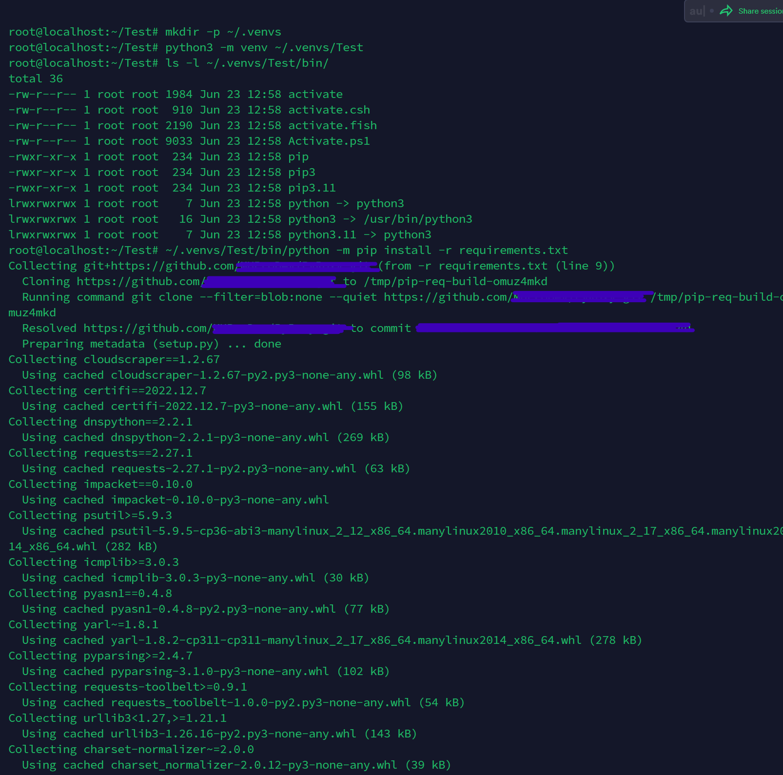 Debian 12 中使用 Python 3 创建 venv 虚拟环境